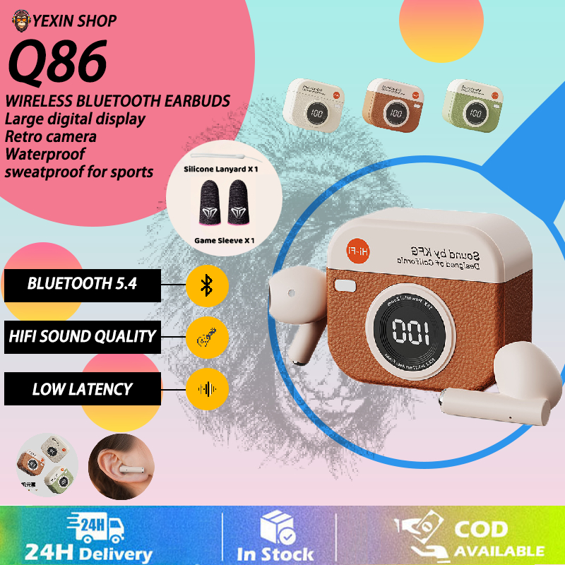 【cod】YEXIN TWS Q86 Waterproof HIFI ANC Wireless Camera Shape Earphones ...