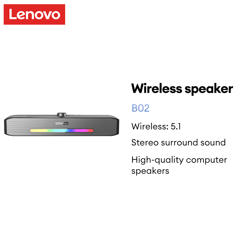 Lenovo B02 Bluetooth speaker Wireless Speaker Desktop Long Battery life ...