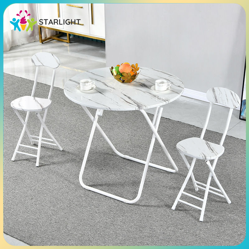 STARLIGHT Marble Round Table Foldable Table Portable Folding Table ...