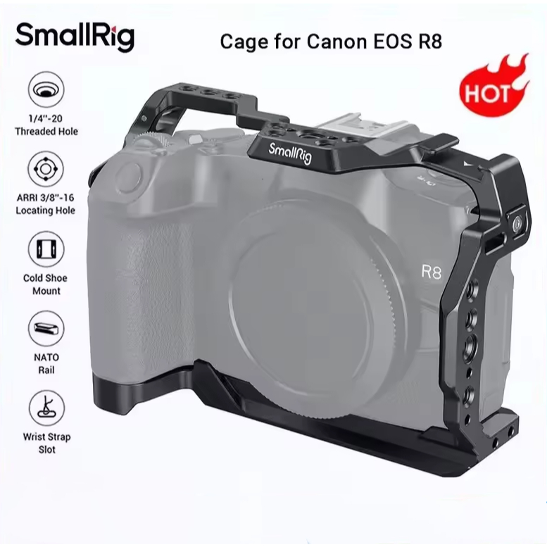 SmallRig R8 Camera Cage for Canon EOS R8 with Arca Swiss Quick-Release ...