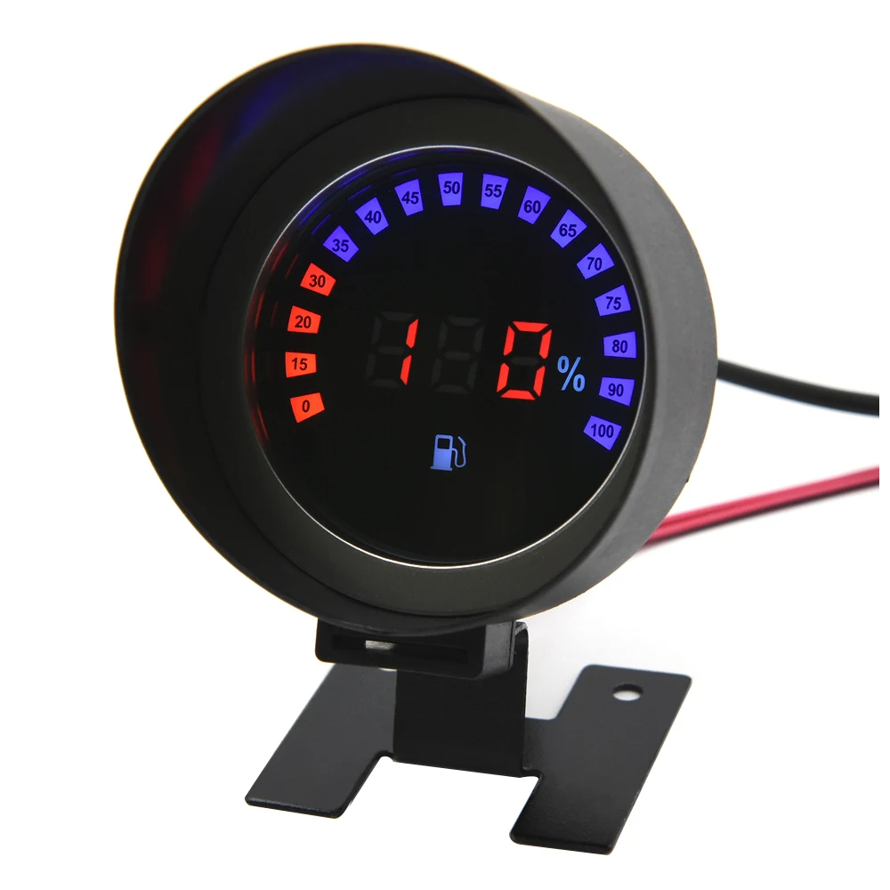 12V 24V Fuel Level Gauge Universal LCD Digital Car Gauge Meter 1K Ω ...