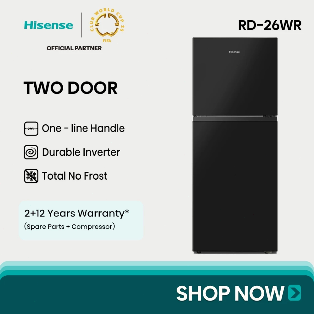 Hisense 7.2 cu.ft Refrigerator│2 Door│(RD26WR) | Shopee Philippines