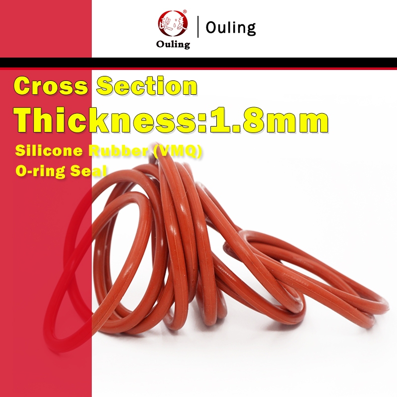 Ouling CS1.8mm Red VMQ O-Ring ID1.8-75 OD5.4-78.6mm Silicone Rubber Non ...