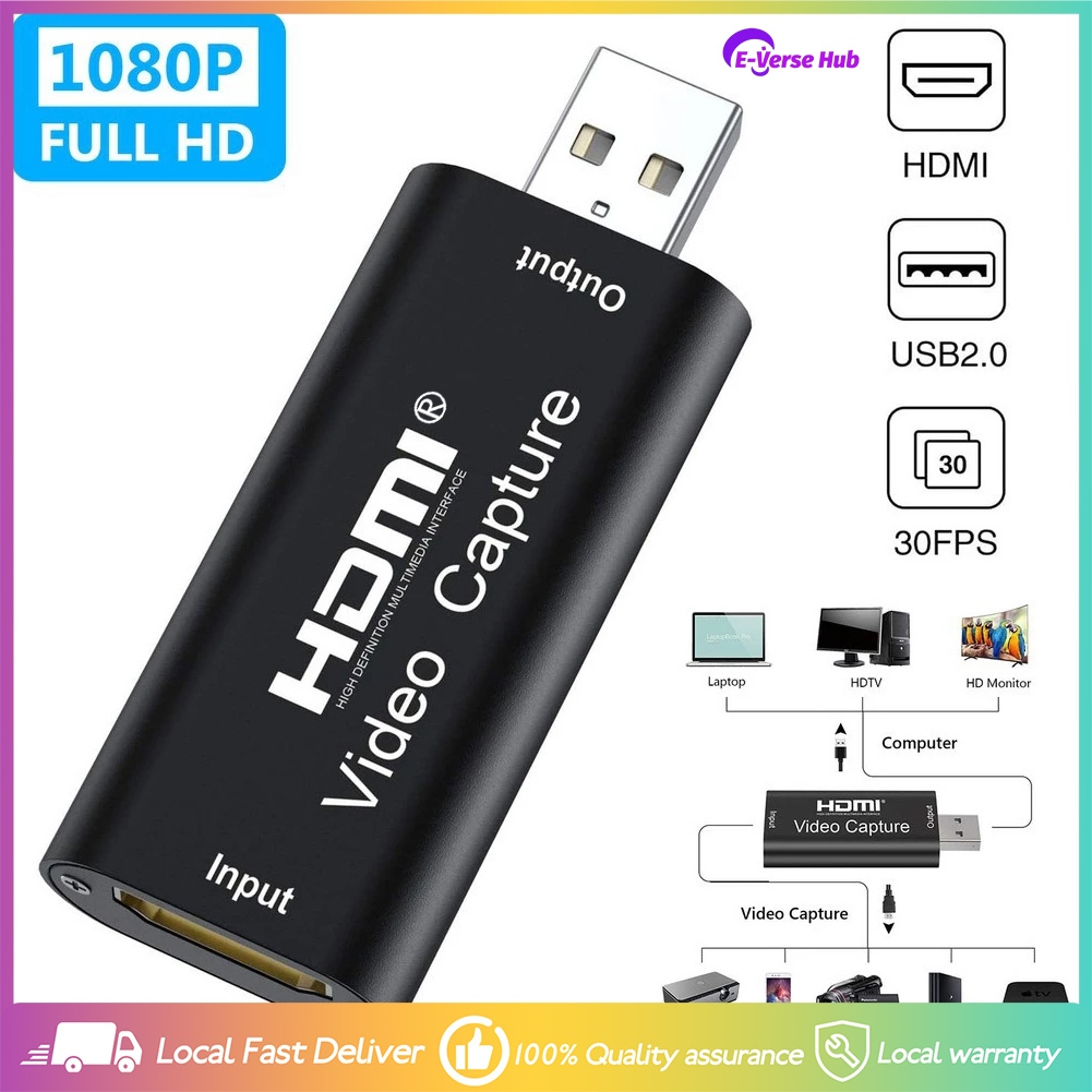 Audio Video Capture Cards 4K Input 1080p Output HDMI to USB 2.0 Record ...