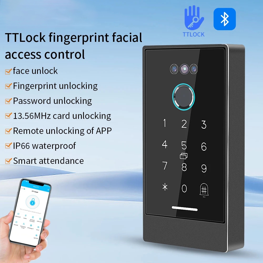 TTLOCK Biometric Time Attendance System Fingerprint Scanner Facial Recognition Rfid Access ...