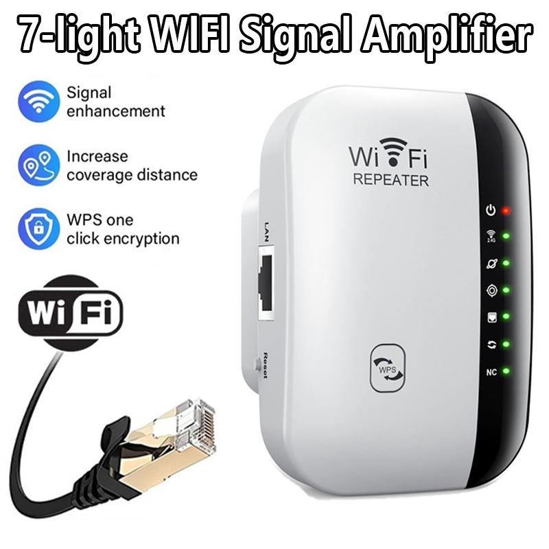 300Mbps Wireless-N Wi-Fi Repeater 7-light Multi-function Universal ...
