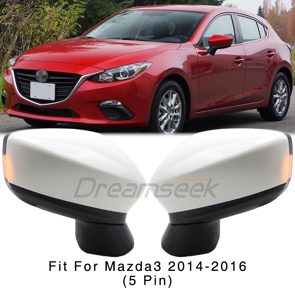 2Pcs Side Door Mirror for Mazda3 Axela 2014 2015 2016 Rearview Wing ...