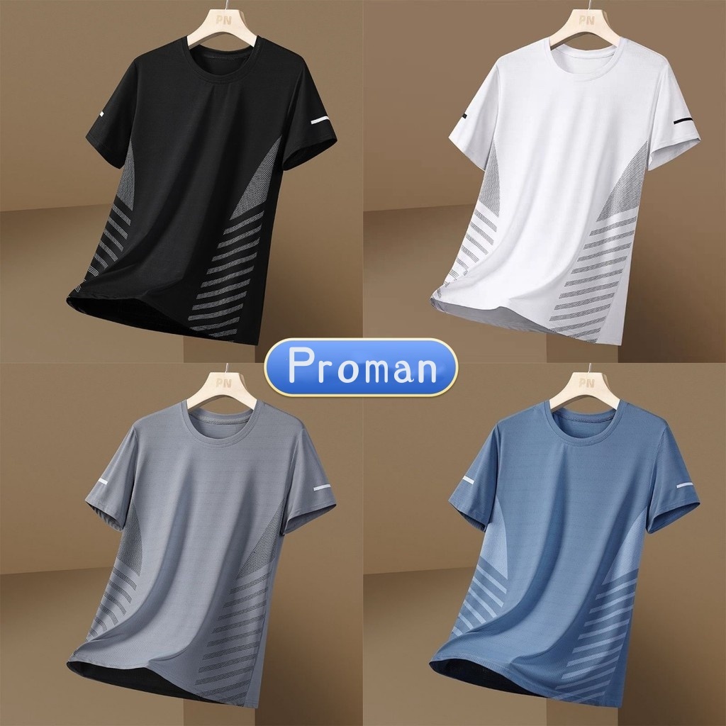 Proman Ice silk Round Neck Breathable Short-Sleeved T-Shirt For Men ...