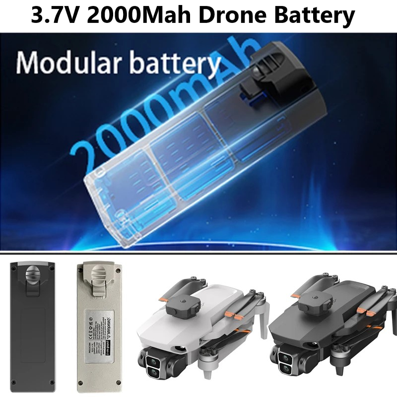 3.7V 2000mAh Powerful Battery For L106/Sg109/V666/A21 Max Drone Backup ...