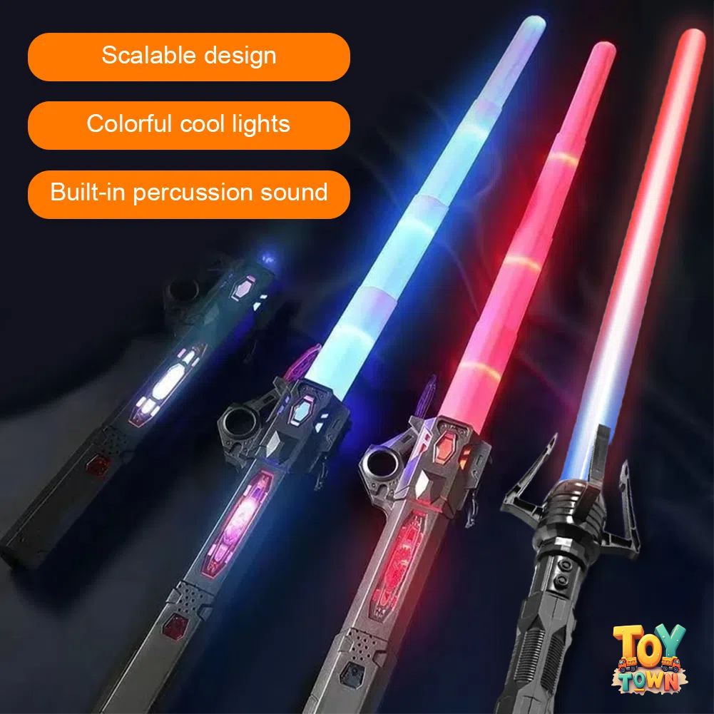 Star Wars Lightsaber 7 Colors Sound Effect Flash Stick Retractable ...