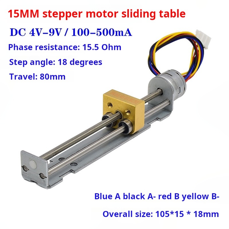Micro Slider 15mm Stepper Motor 2 Phase 4 Wire Straight Stepper Motor ...