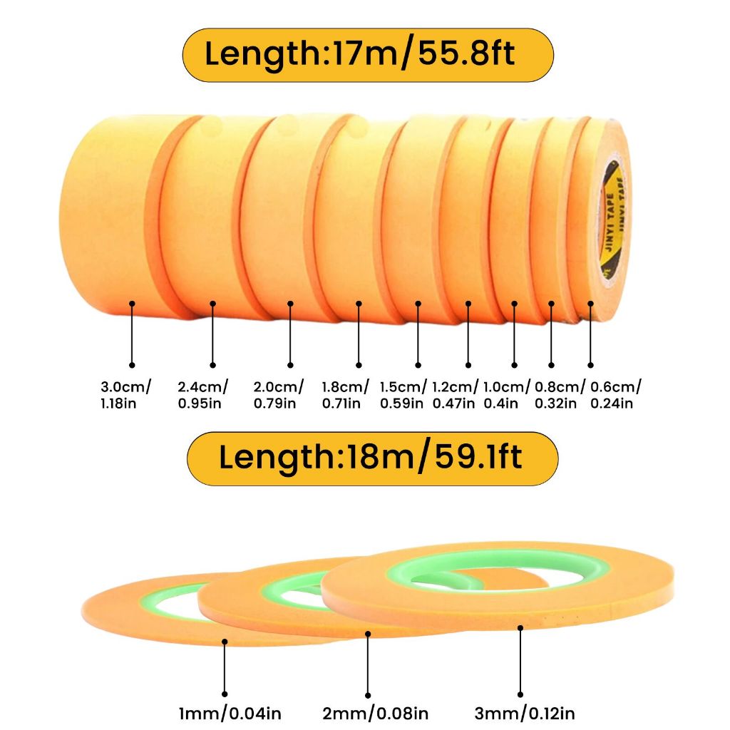 3/4/9 Rolls Precision Model Masking Tape Fine Line DIY Cover Tape for ...