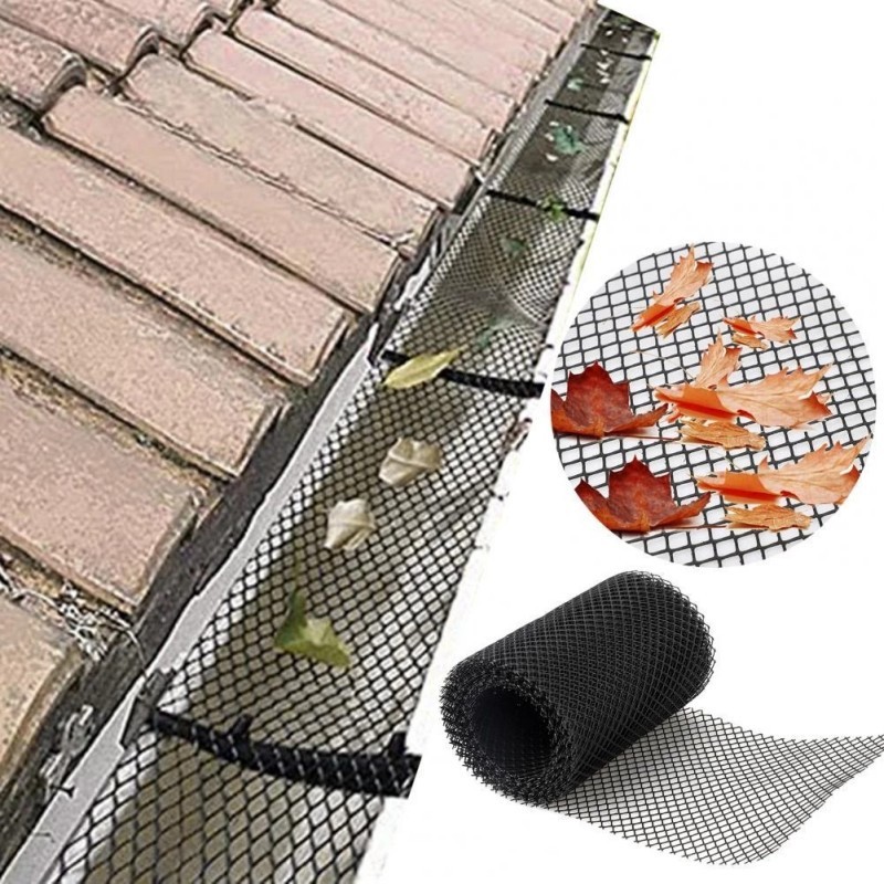 Plastic Gutter Guard Mesh, Leaf Protection Mesh Gutter Guards Roll Leaf ...