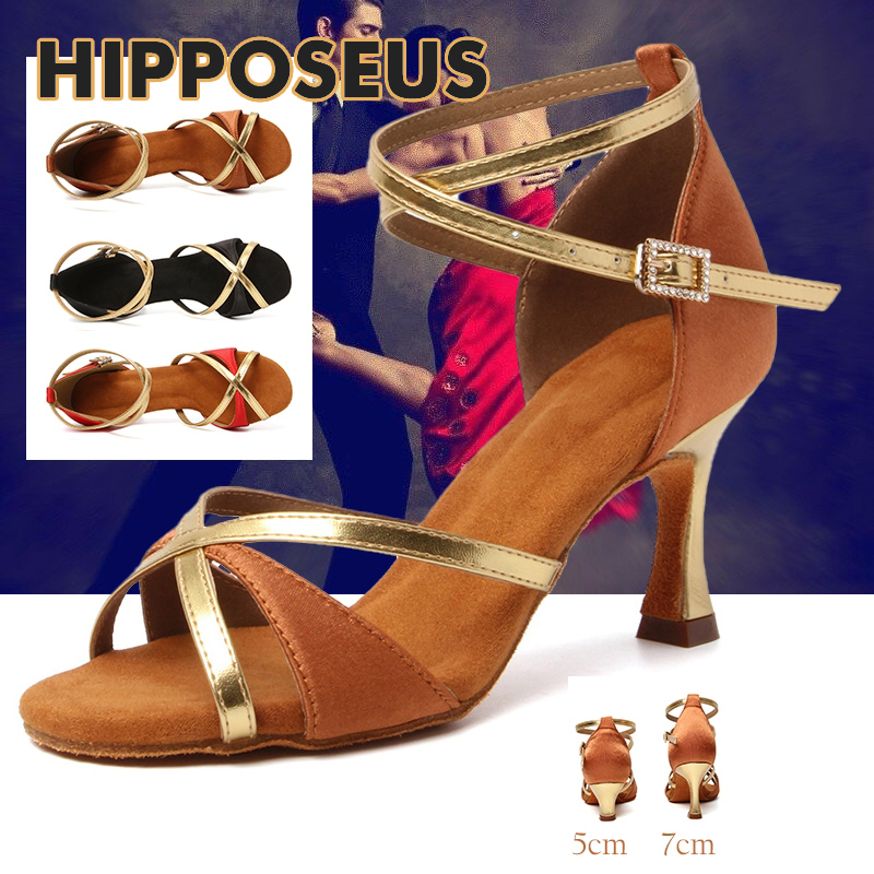 Girls Women Latin Dance Shoes Soft Sole Peep Toe Rumba/Chacha Ballroom ...