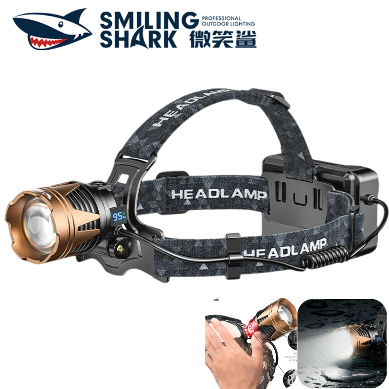 SMILING SHARK TD0226 LED Headlight 5Mode Induction Work Light Type-c ...