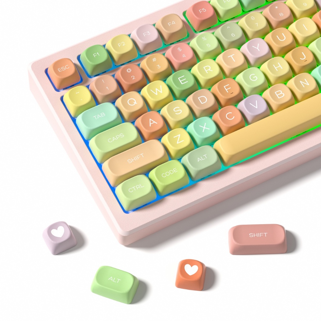 133 Keys MOA Candy Dye Thermal Sublimation Keycaps PBT Customizable ...