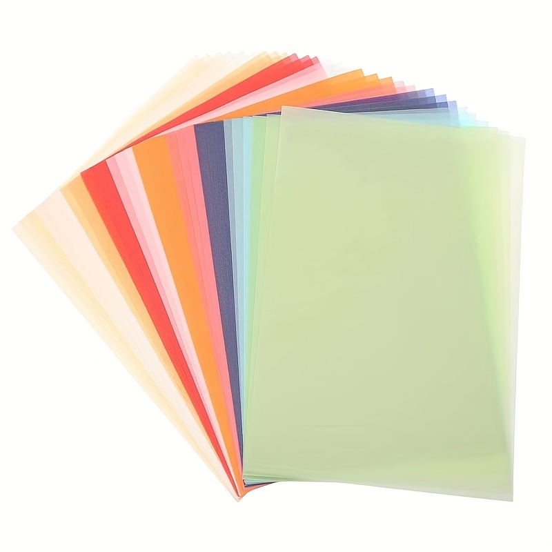 Colored Vellum Paper, 50 Sheets 10 Colors Transparent Vellum Paper A4 ...