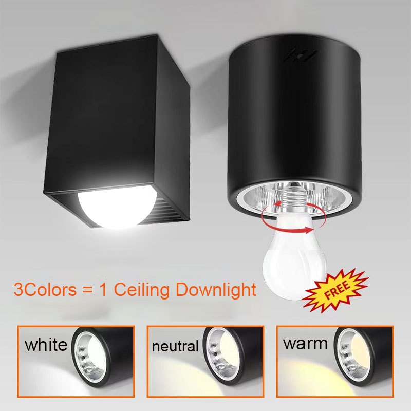 Led Downlight Surface Mounted Ceiling Light Replace E27 Bulb 3.5/4/5 ...
