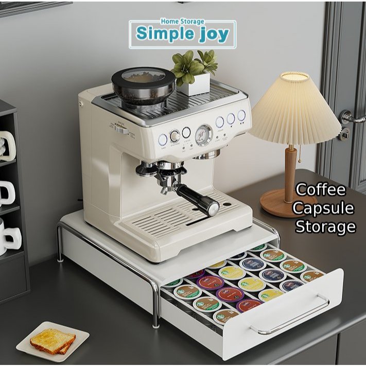 SimpleJoy Steel Coffee Capsule Organizer with Drawer Coffee Capsule ...