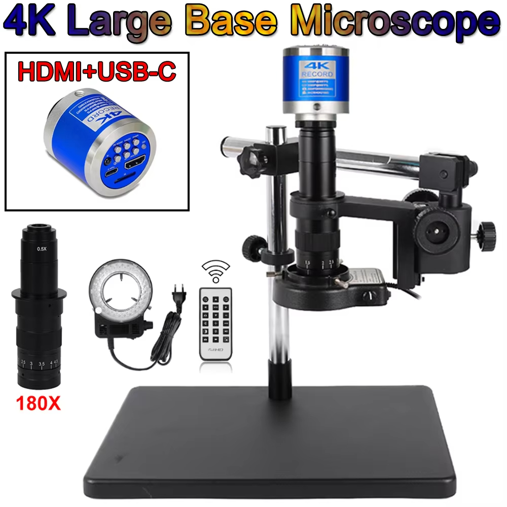 YIZHAN 4K Feature HD Video Microscope 1-180X Continuous zoom C-Mount ...