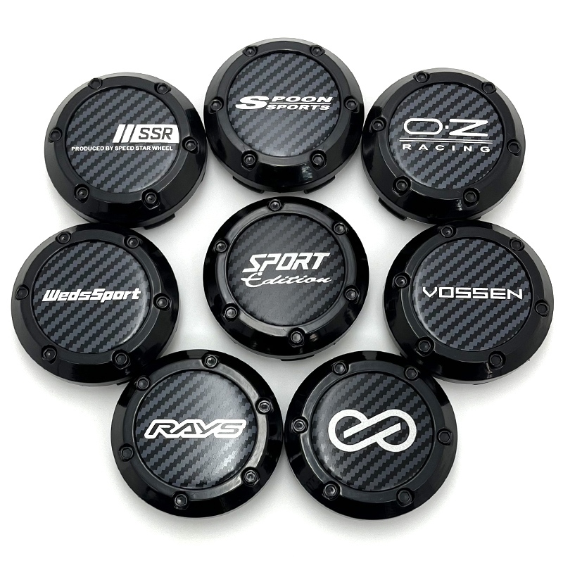 4PCS Aluminum Logo Car 66mm Wheel Cap OZ Racing Vossen Enkei Rays TE37 ...