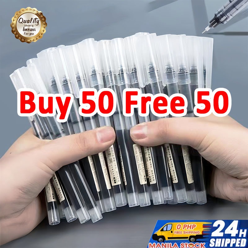 Wholesale 100Pcs Pen Straight Liquid Pen 0.5mm Ballpen Neutral Quick ...