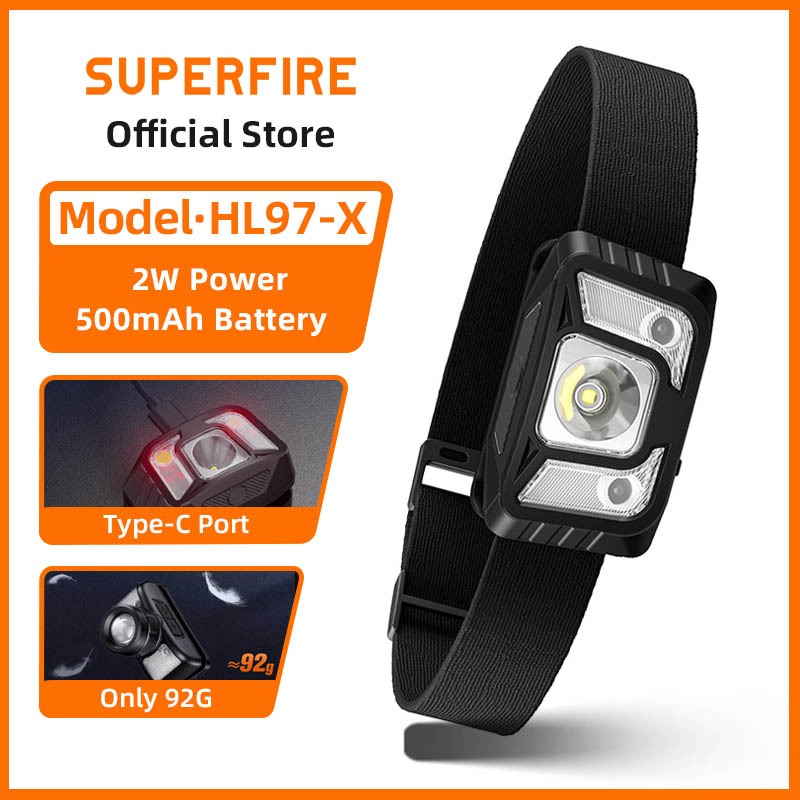 SUPERFIRE HL97-X 2W HeadLamp Head Mounted Flashlight Rechargeable led ...