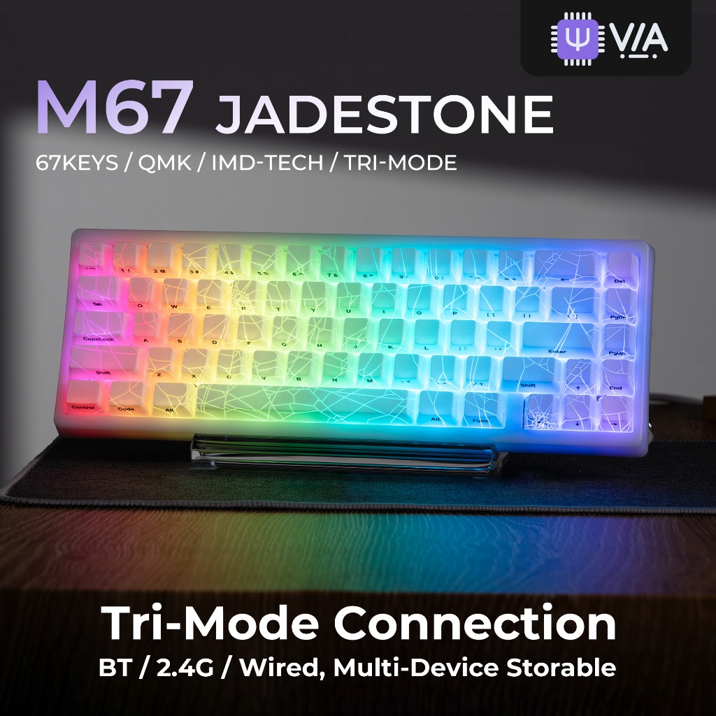 XVX M67 JadeStone Spider Web Mechanical Keyboard With IMD-Tech Keycaps ...