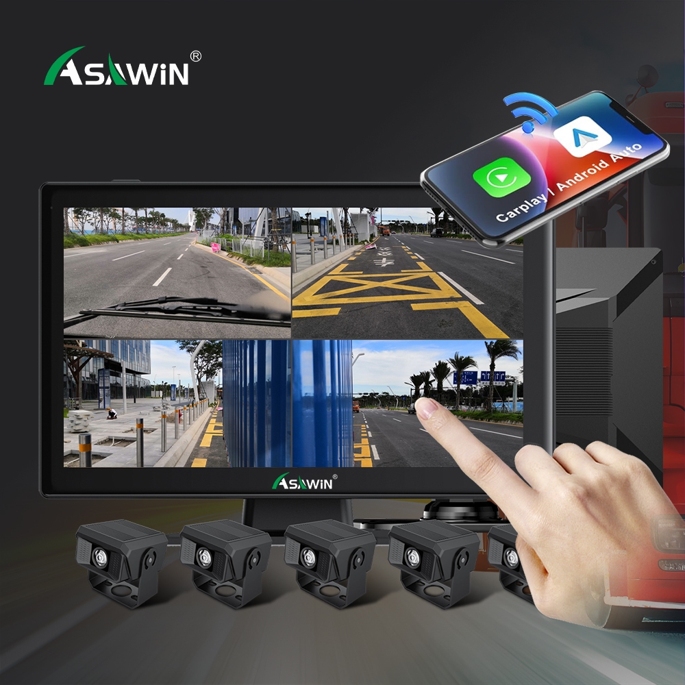 10 Inch 360 Degree Driving AHD Camera 5 Channels Recorded carplay ...