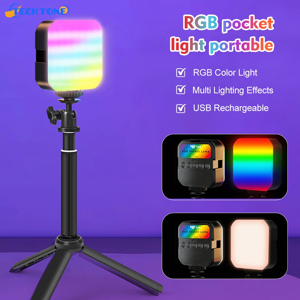 RGB LED Video Light Selfie Light Mini Pocket Photography Fill Light ...