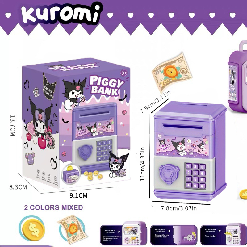 Kuromi Piggy Bank Diy Kids Toy Coin Banks Money Box Desktop Decoration ...