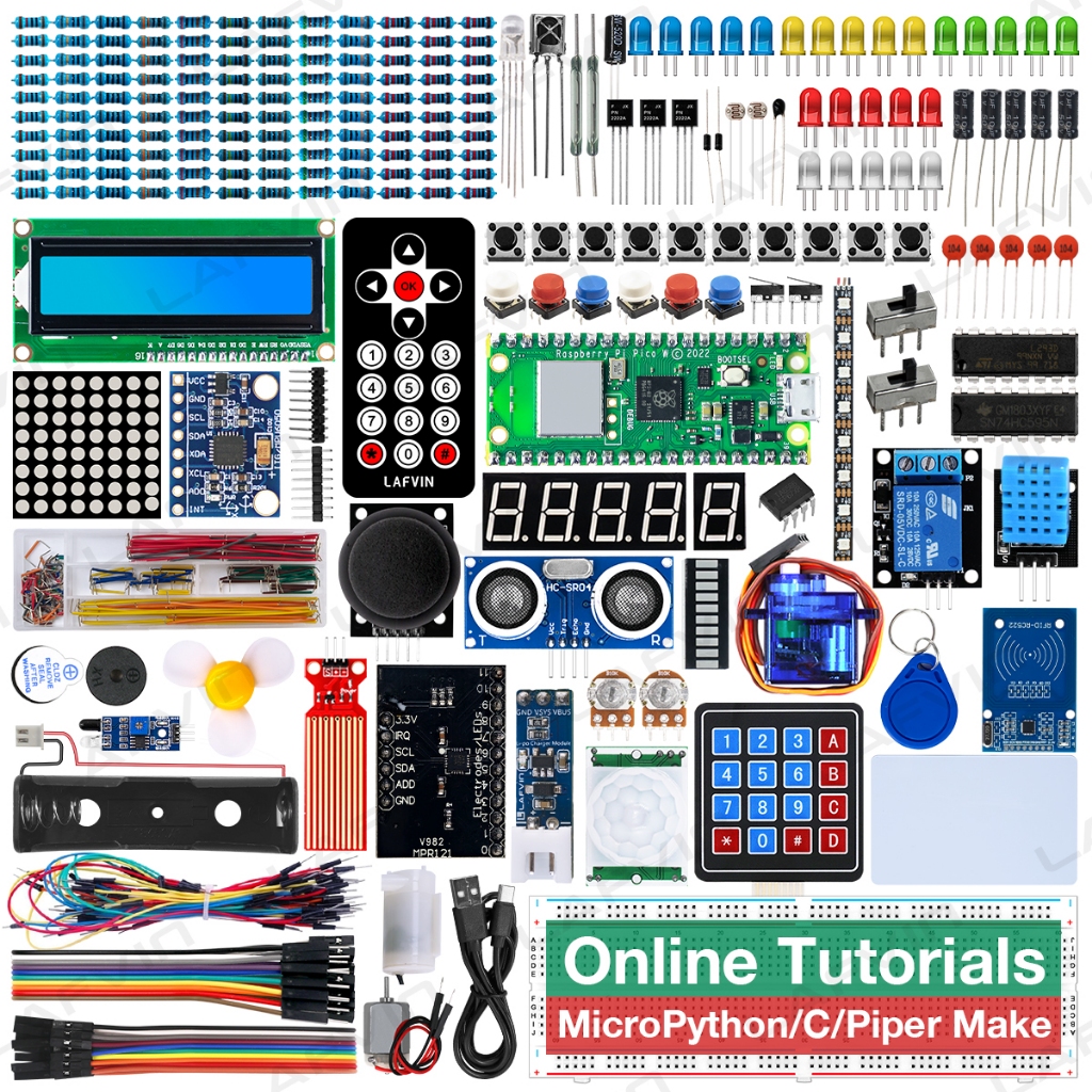 LAFVIN Ultimate Starter Kit for Raspberry Pi Pico W with Online Tutorials & Codes | Shopee ...