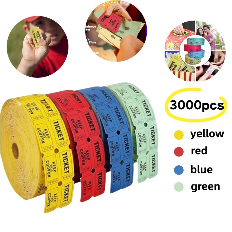 1000/3000pcs Amit Ticket/Raffle Ticket/Ticket Roll/Raffle Ticket With Number/Raffle Ticket ...