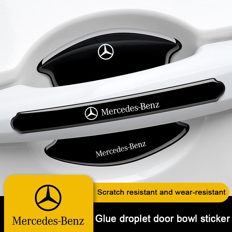 4/8Pcs Benz Car Door Handle Black Protection Sticker Car Door Bowl ...