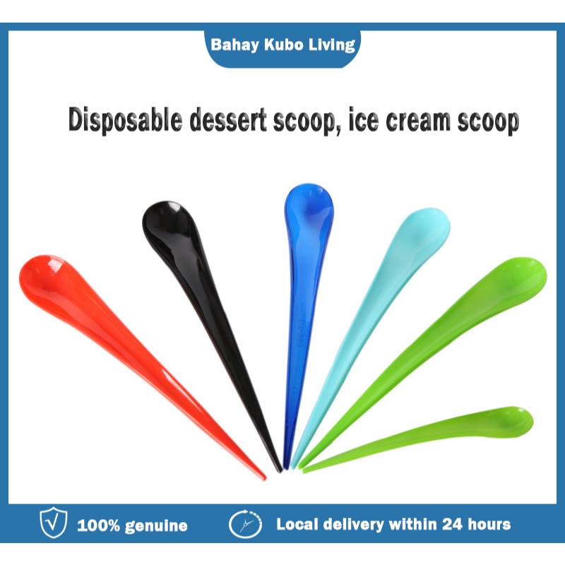 Locally shipped100disposable plastic spoons for ice stir-fry ice ...