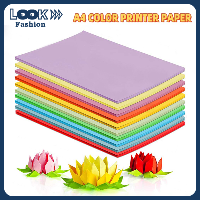 LOOK Fashion Value Pack A4 Colored Paper 100PCS 210X297mm Assorted ...