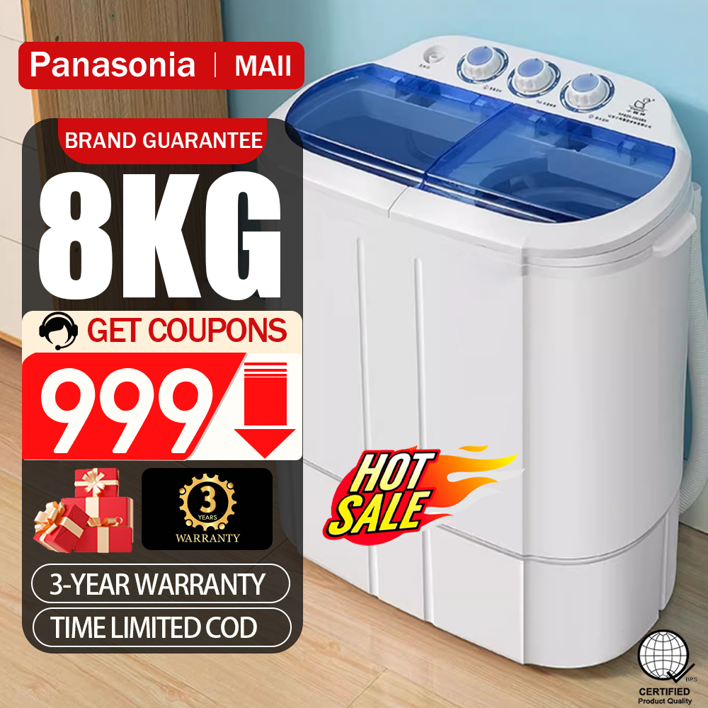 Panasonia Twin Tub Portable Washing Machine with Dryer 10KG New upgrade ...