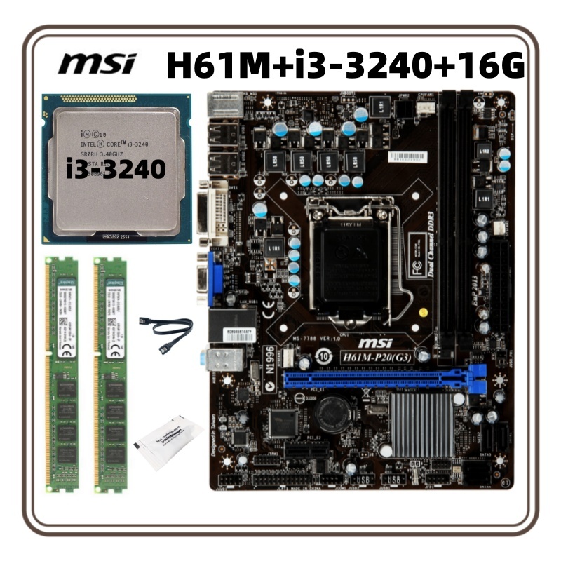 MSI H61M-P20 Original Motherboard DDR3 LGA 1155 H61 H61M Used Desktop Motherboard 2nd Gen I3 I5 ...