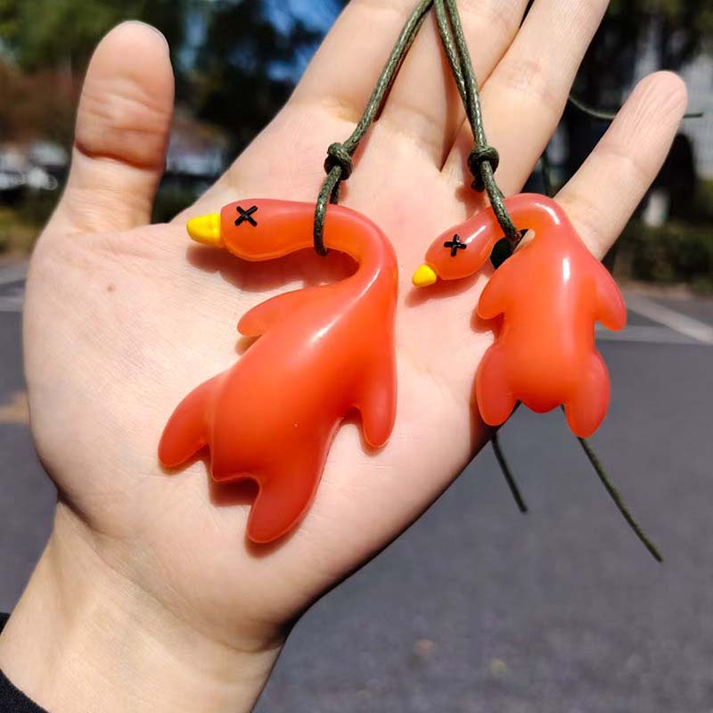 UV Color Changing Roasted Duck Pendant Light Changing Keychain | Shopee ...