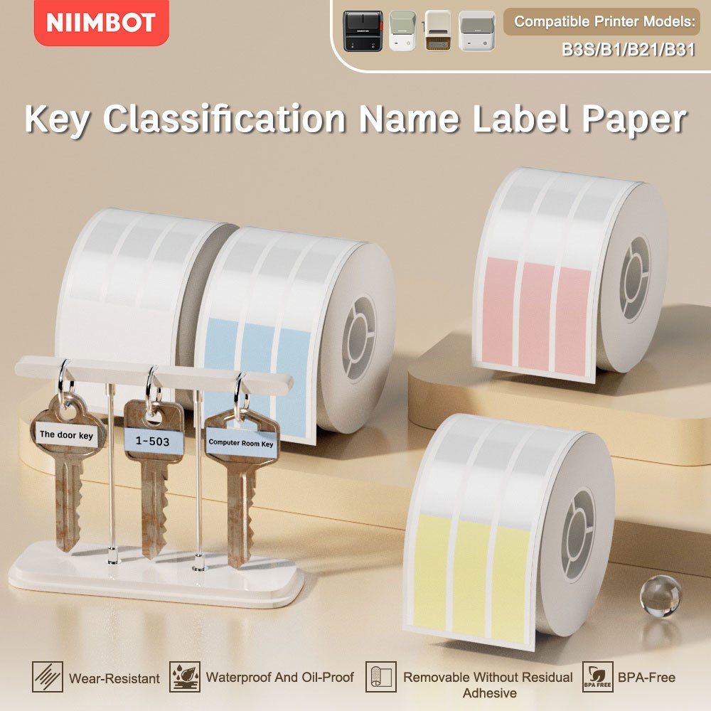 NIIMBOT B21/B1/B31 Key Label Paper for Key Classification Labels ...