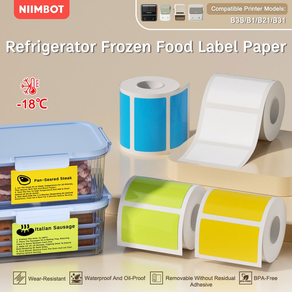 NIIMBOT B21/B1/B3S Kitchen Label Sticker Household Food Classification ...