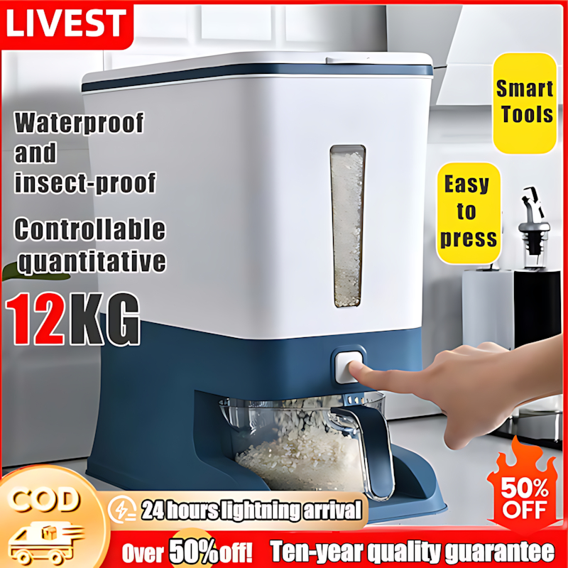 12kg Rice Dispenser Rice Storage Food Storage Box Nsect-Proof Rice ...