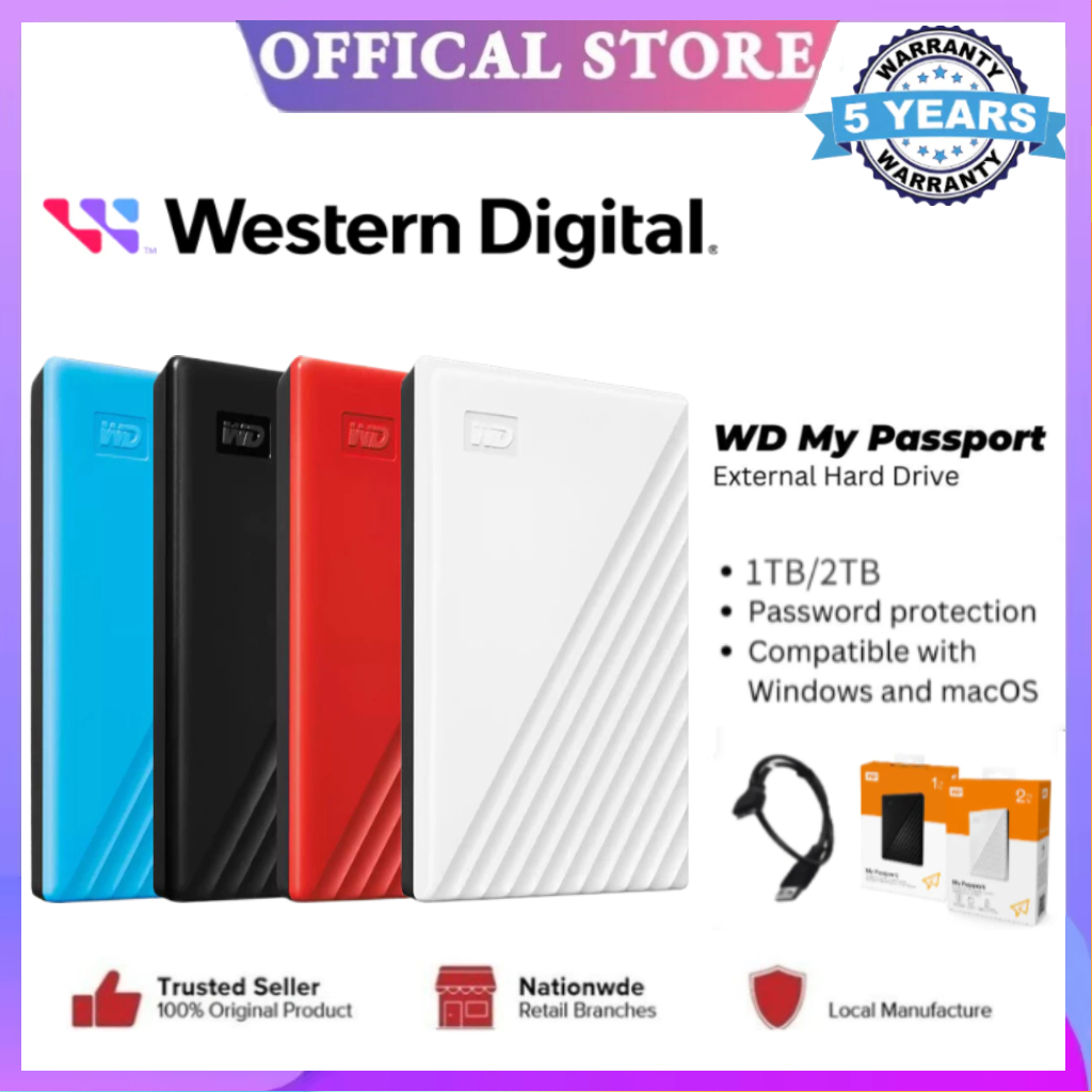 Western Digital WD External Hard Drive 1TB /2TB USB 3.0 Portable ...