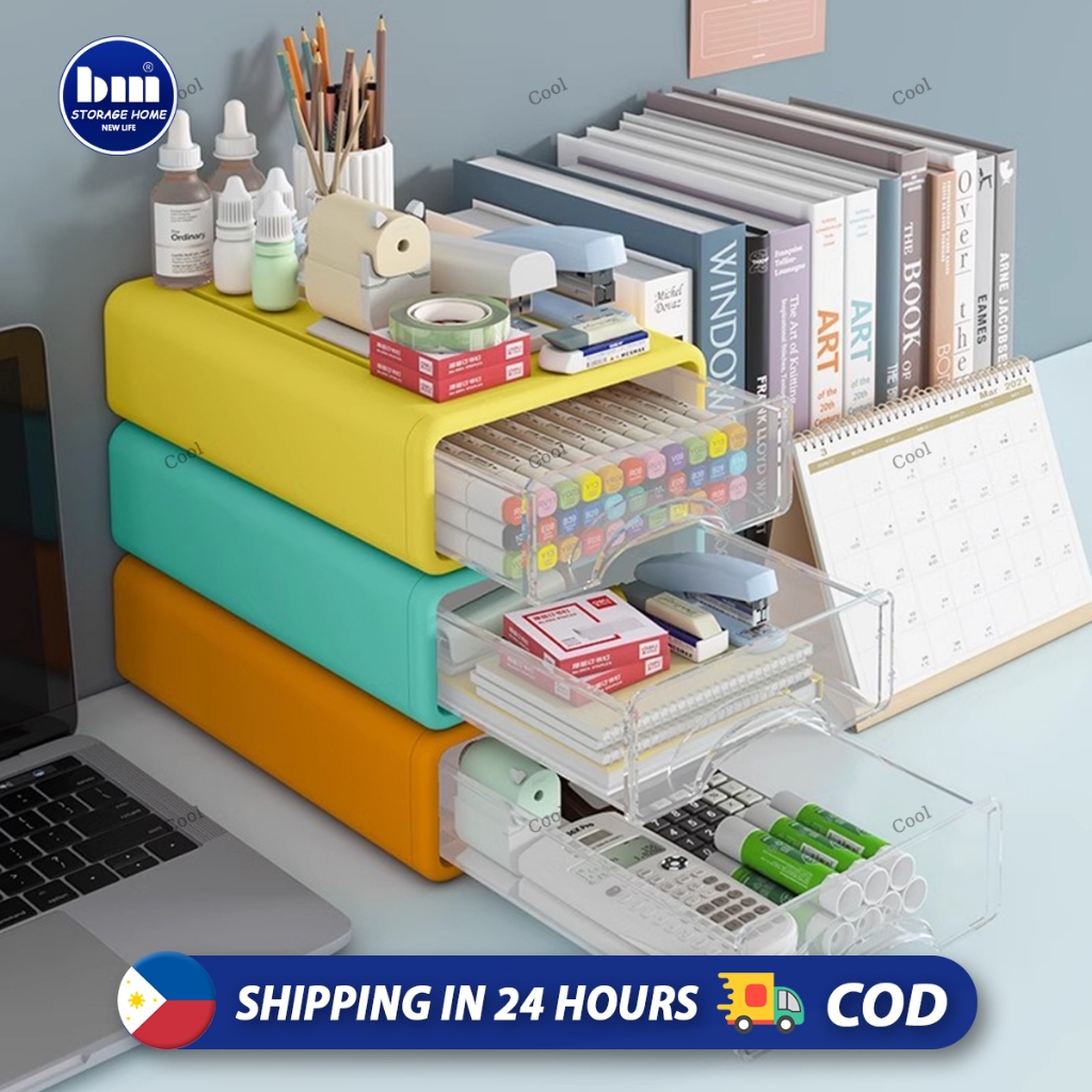 Colorful Desktop Drawer Organizer Box Storage Durable Transparent ...