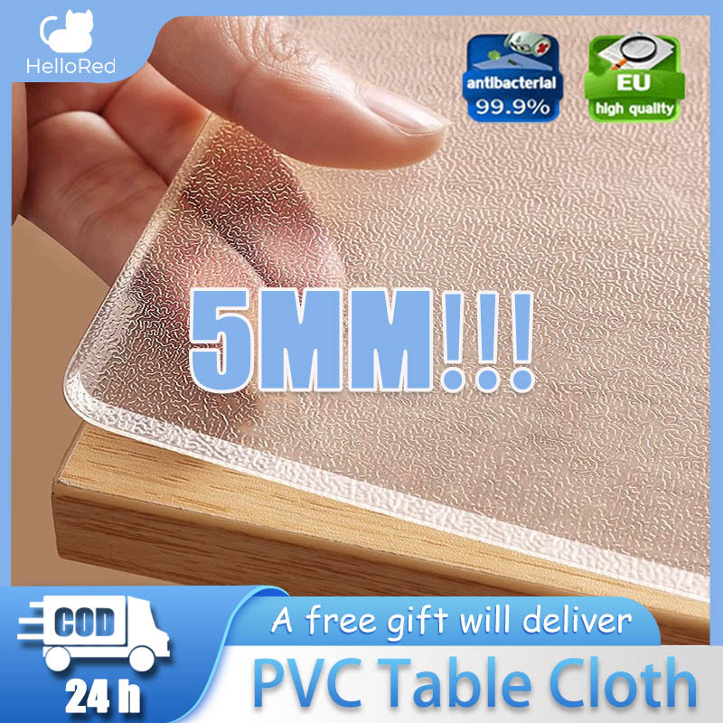 【In Stock】5MM Thickest PVC Tablecloth Transparent Waterproof Oil-Proof ...