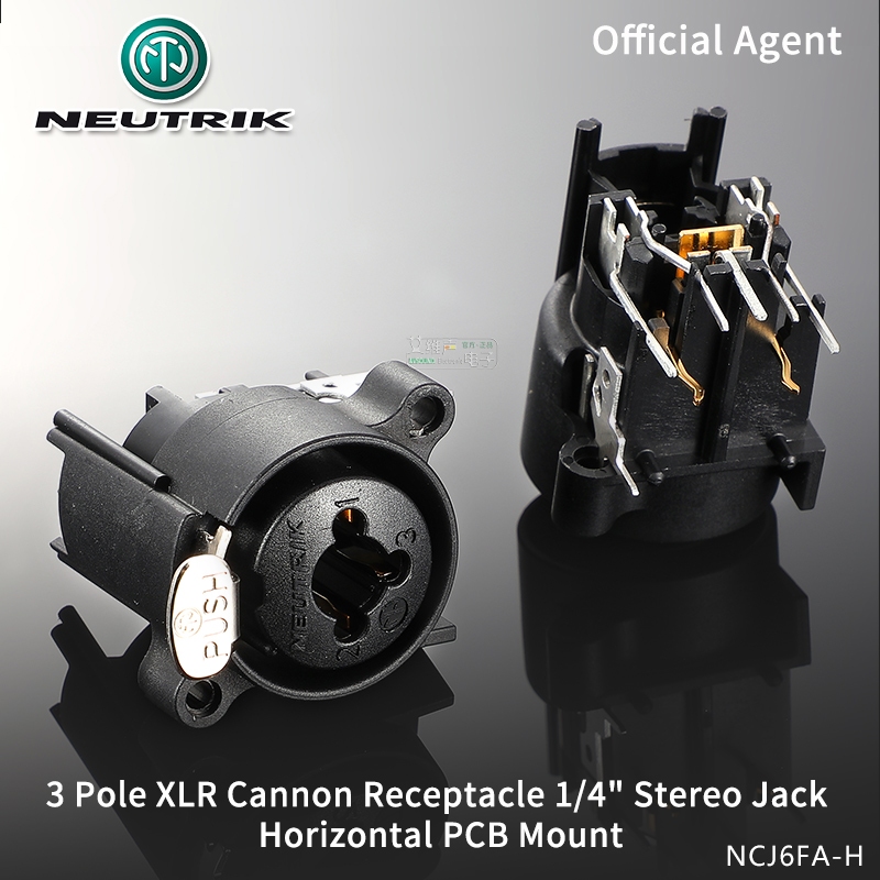 Neutrik 3 Pole XLR 6.35mm 1/4" Stereo Jack Audio Combo Female Socket ...