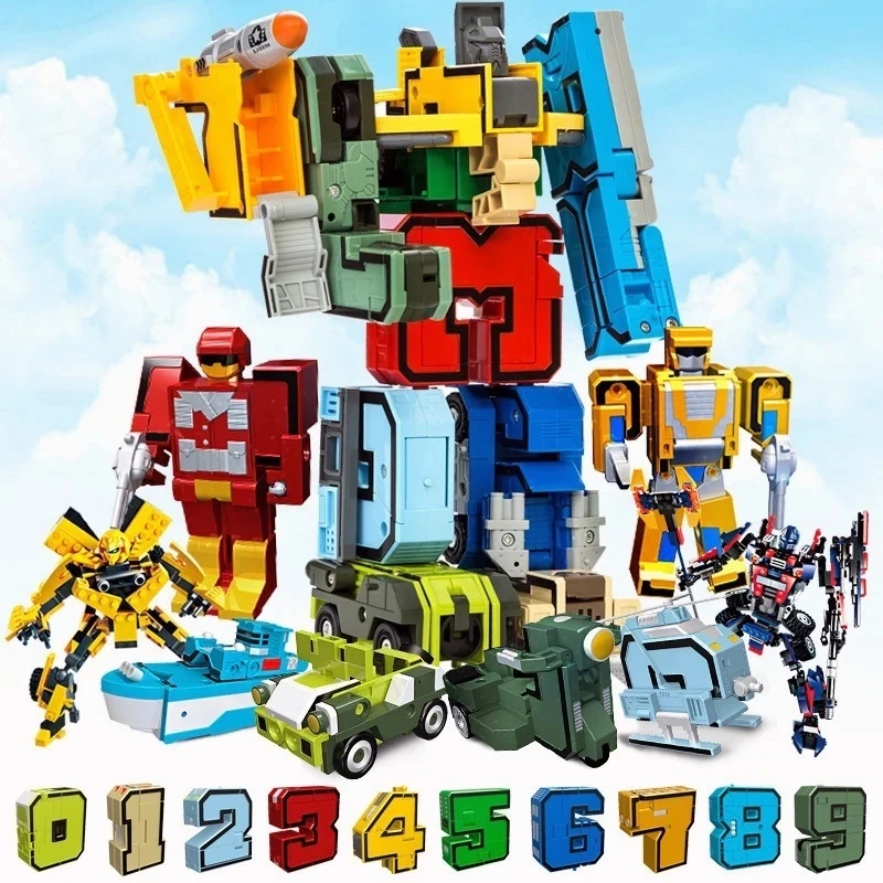 TTSM-Digital robot gift box Full Set Transformers Number Robot Toy Set ...