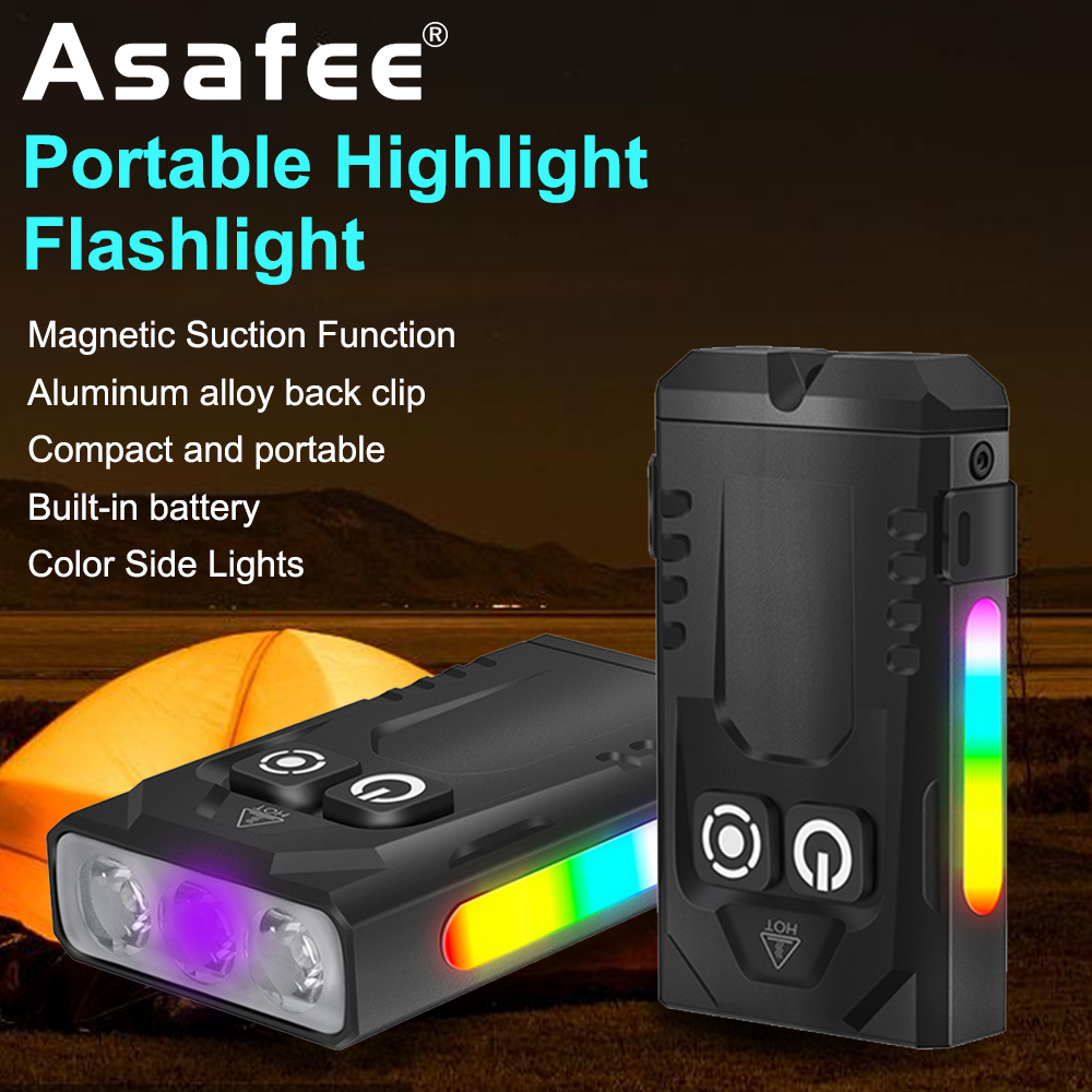 Asafee EV15S Outdoor EDC LED Keychain Multi-function Flashlight 1000LM ...