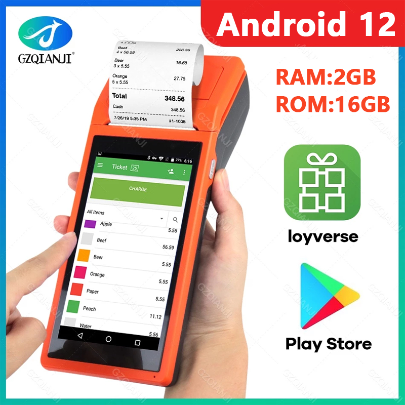 Android 8.1 Portable POS PDA Smart Invoice Printer Terminal Wireless ...