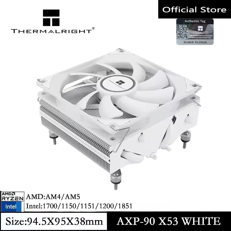 Thermalright AXP90-X53 White CPU Radiator CPU Air Cooler 53mm Slim PWM ...